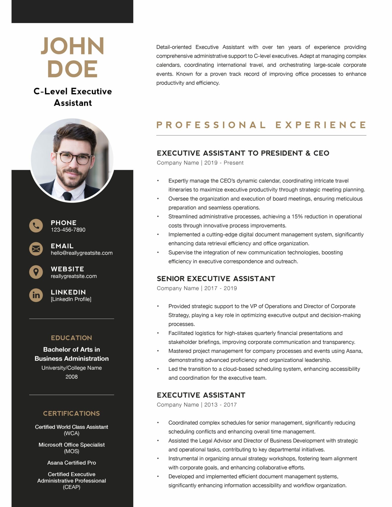 Executive Assistant Resume Examples and Guide